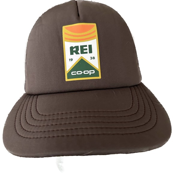REI | Accessories | Rei Coop Brown White Mesh Softbill Adjustable Hat ...